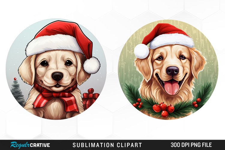 Watercolor Christmas Dog Illustration PNG Clipart