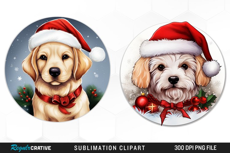 Watercolor Christmas Dog Illustration PNG Clipart