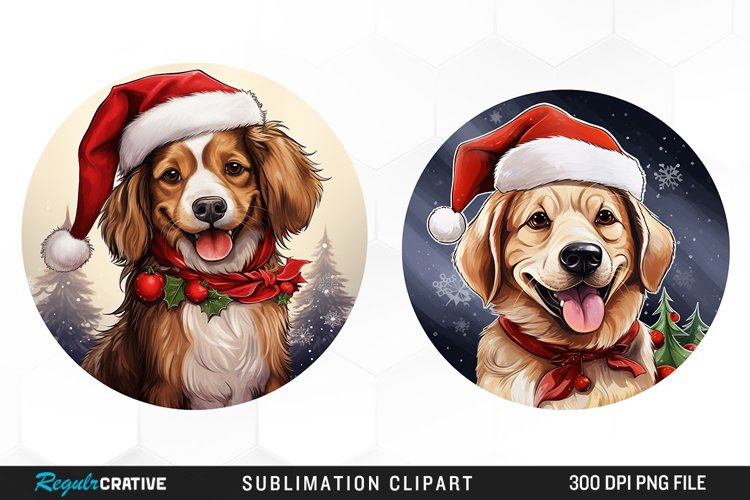 Watercolor Christmas Dog Illustration PNG Clipart