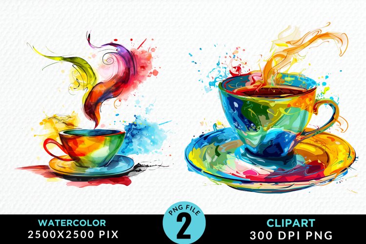 Watercolor Coffee Cup Illustration Clipart