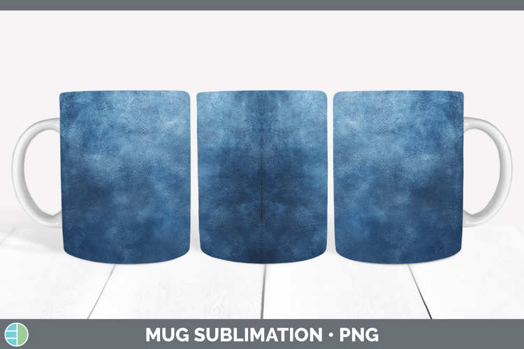 Watercolor Dark Blue Mug Wrap Sublimation Coffee Cup Designs
