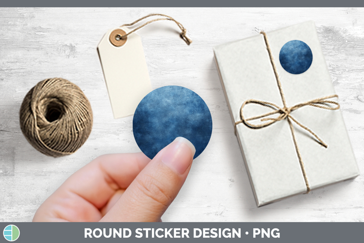 Watercolor Dark Blue Stickers | Round Labels Designs