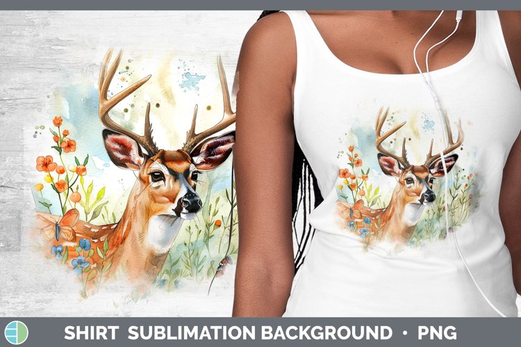 Watercolor Deer Shirt Sublimation Sublimation Background Des