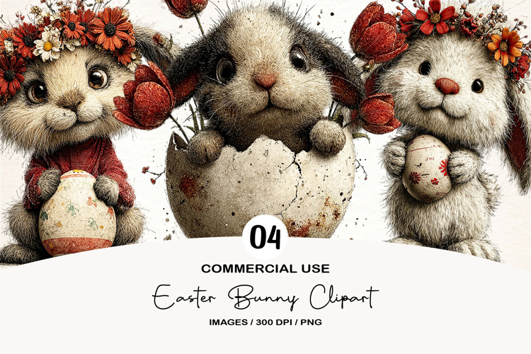 Watercolor Easter Bunny Clipart (6512992)