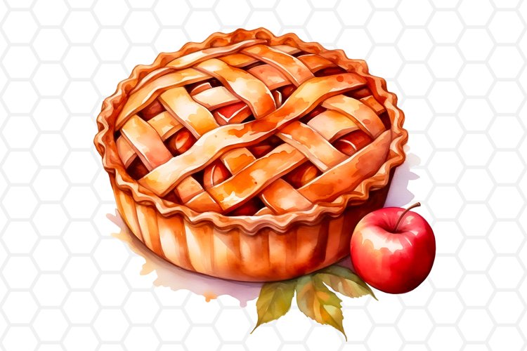 Watercolor Fall Apple Pie Clipart Autumn 2824335 