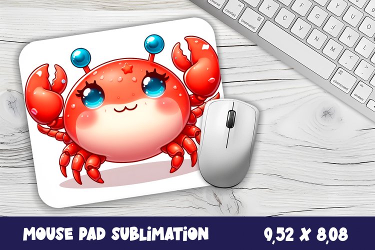 Cute Watercolor Baby Crab Mouse Pad Design, Sea (3075046)