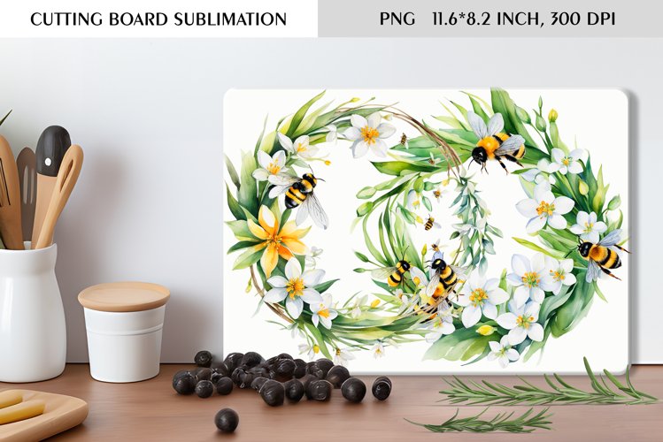 Summer Watercolor Flowers Design|Cutting Board (3578177)
