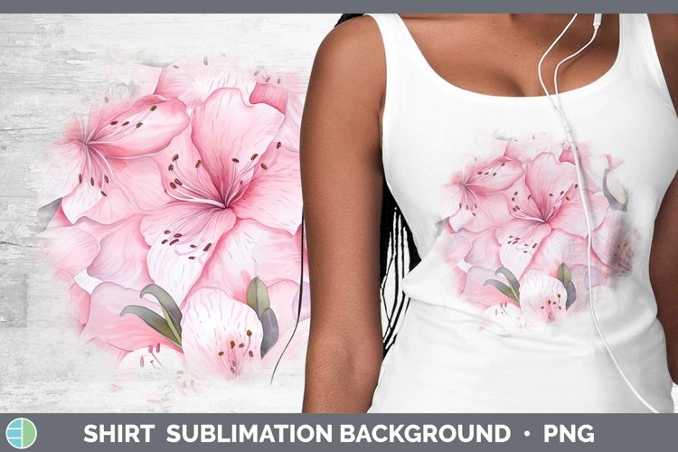 Watercolor Flowers Azalea Shirt Sublimation Sublimation Back