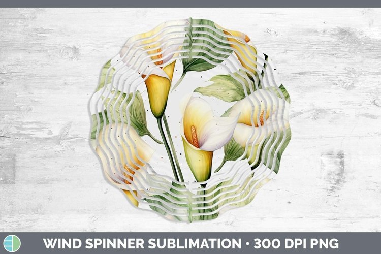 Watercolor Flowers Calla Lily Wind Spinner Sublimation Spinn