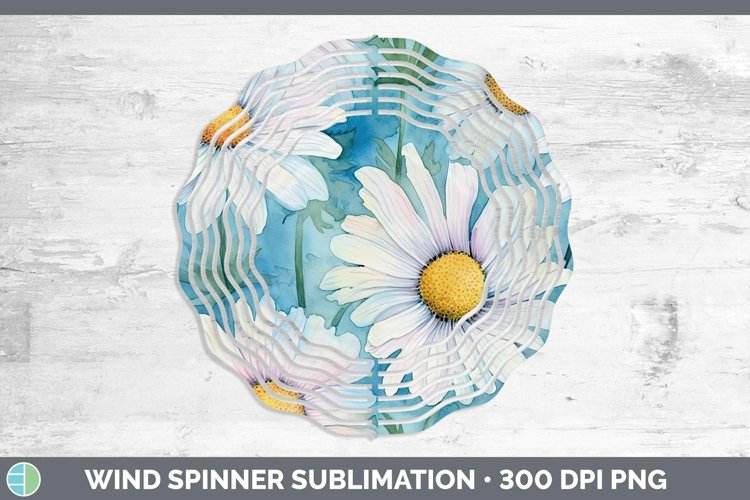 Watercolor Flowers Daisy Wind Spinner Sublimation Spinner De