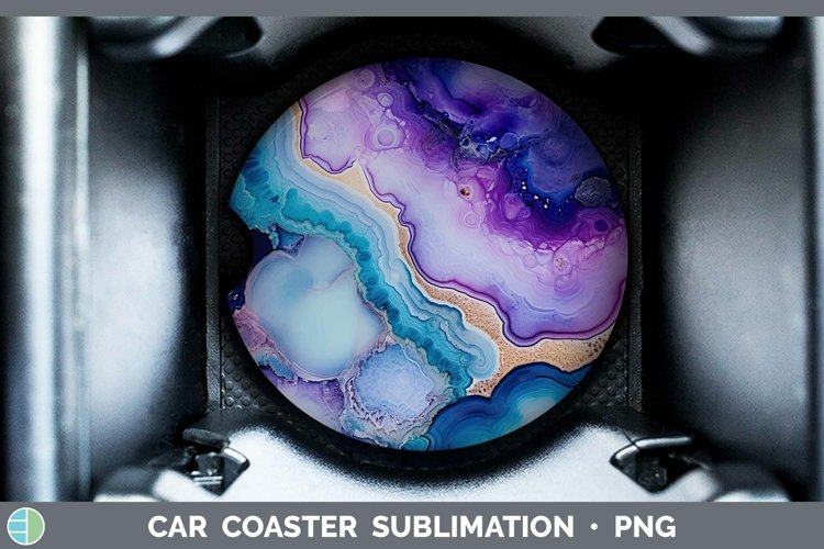 Watercolor Geode Car Coaster Sublimation Coaster Designs
