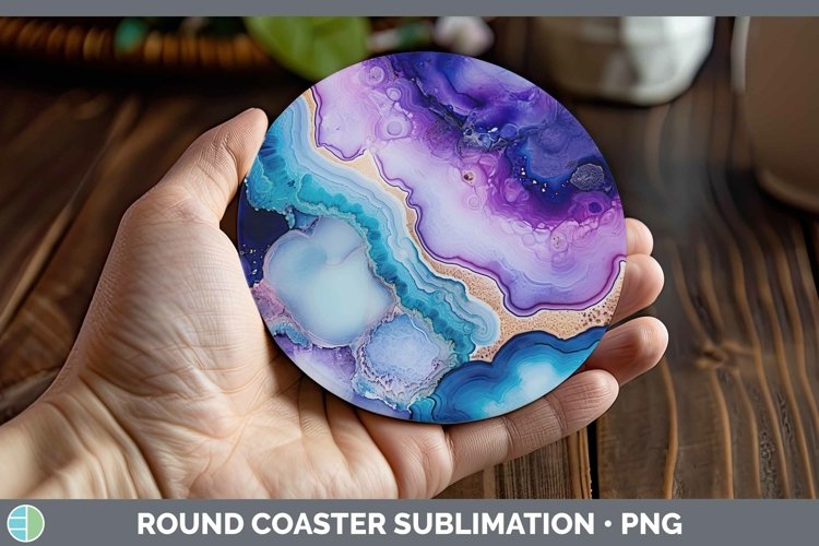 Watercolor Geode Round Coaster Sublimation Coaster Designs