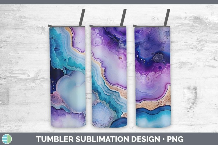 Watercolor Geode Tumbler Sublimation 20 oz Skinny Tumbler De