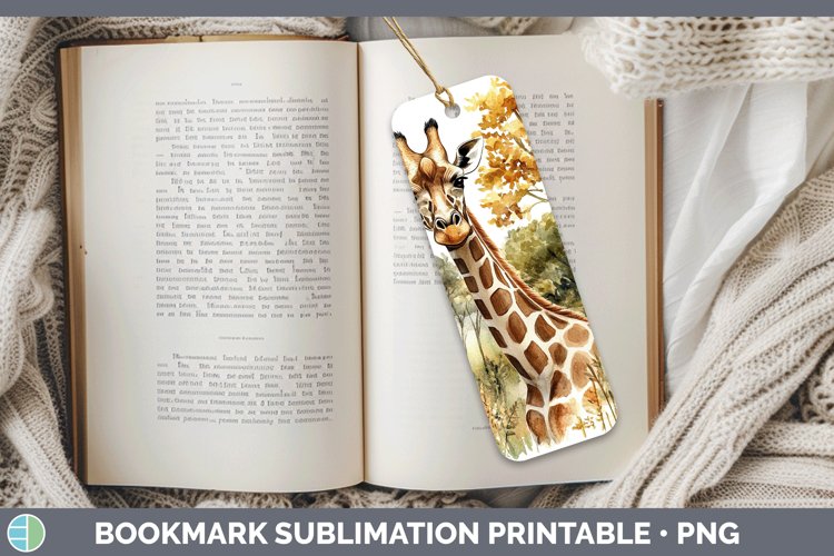 Watercolor Giraffe Bookmark Sublimation Printable Designs