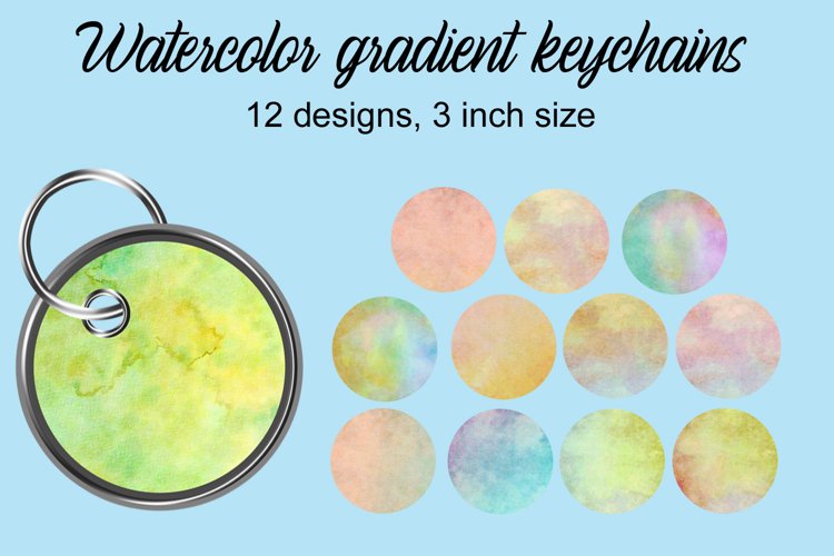 Watercolor gradient keychains