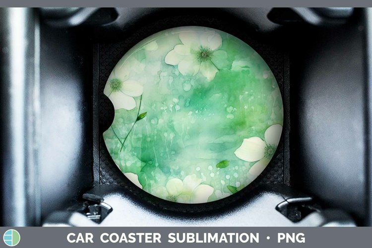 Watercolor Green Car Coaster Sublimation Coaster Designs