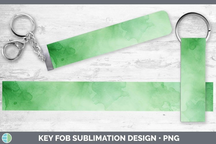 Watercolor Green Key Fob Sublimation Wristlet Designs