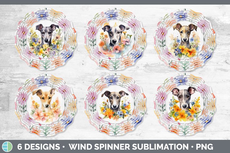 Watercolor Greyhound Dog Wind Spinner | Sublimation Spinner