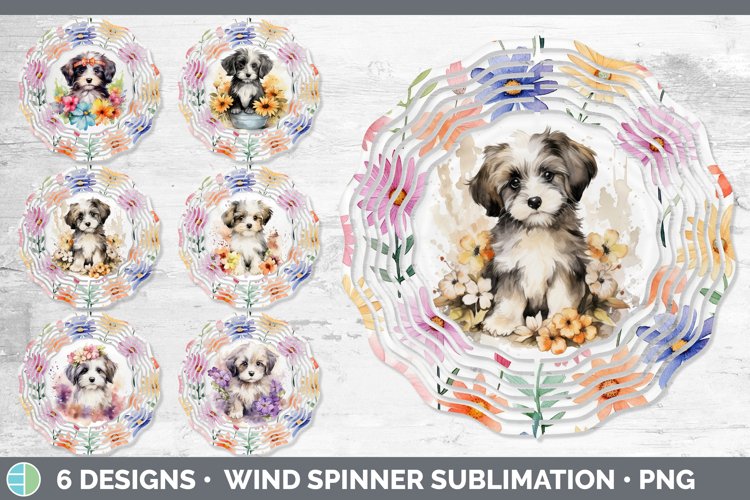 Watercolor Havanese Dog Wind Spinner | Sublimation Spinner D