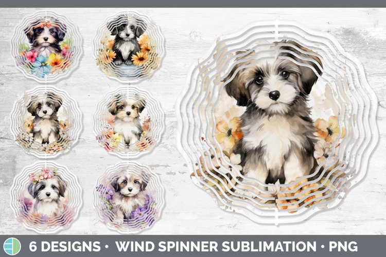 Watercolor Havanese Dog Wind Spinner | Sublimation Spinner D