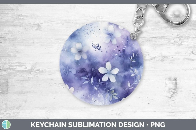 Watercolor Indigo Keychain Sublimation Keyring Designs
