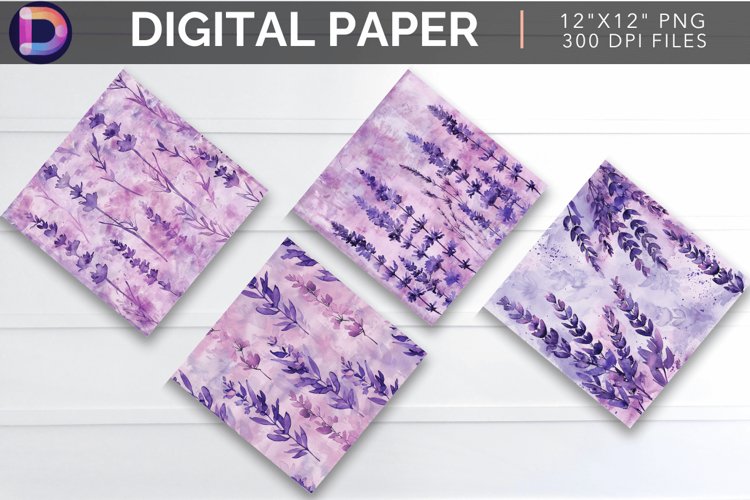Watercolor Lavender Digital Paper