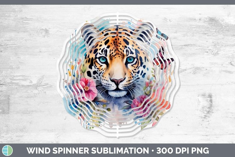 Watercolor Leopard Wind Spinner Sublimation Spinner Designs