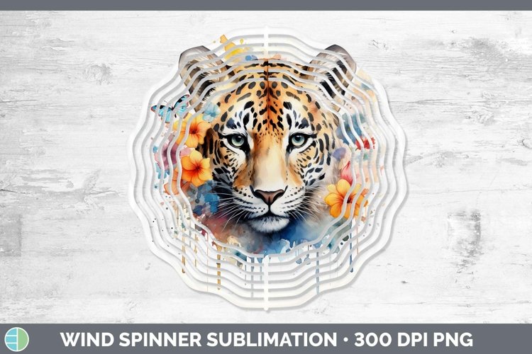 Watercolor Leopard Wind Spinner Sublimation Spinner Designs