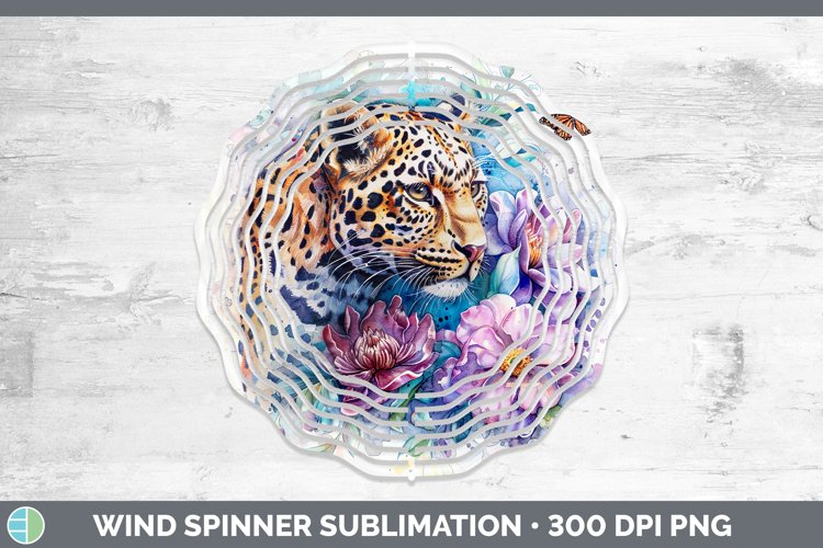 Watercolor Leopard Wind Spinner Sublimation Spinner Designs