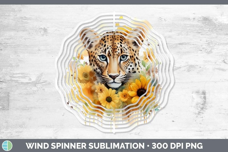 Watercolor Leopard Wind Spinner Sublimation Spinner Designs
