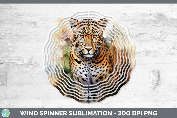 Watercolor Leopard Wind Spinner Sublimation Spinner Designs