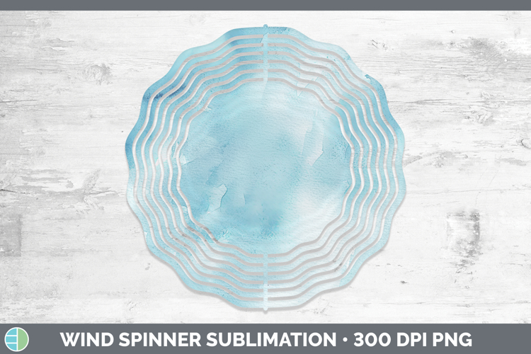 Watercolor Light Blue Wind Spinner Sublimation Spinner Desig