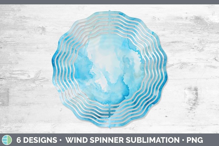 Watercolor Light Blue Wind Spinner Sublimation Spinner Desig
