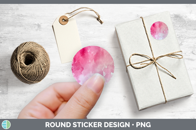 Watercolor Light Pink Stickers | Round Labels Designs