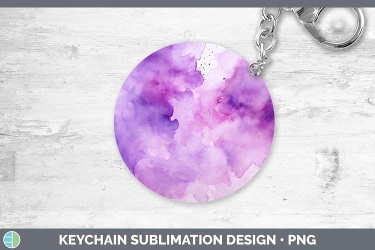 Watercolor Light Purple Keychain Sublimation Keyring Designs