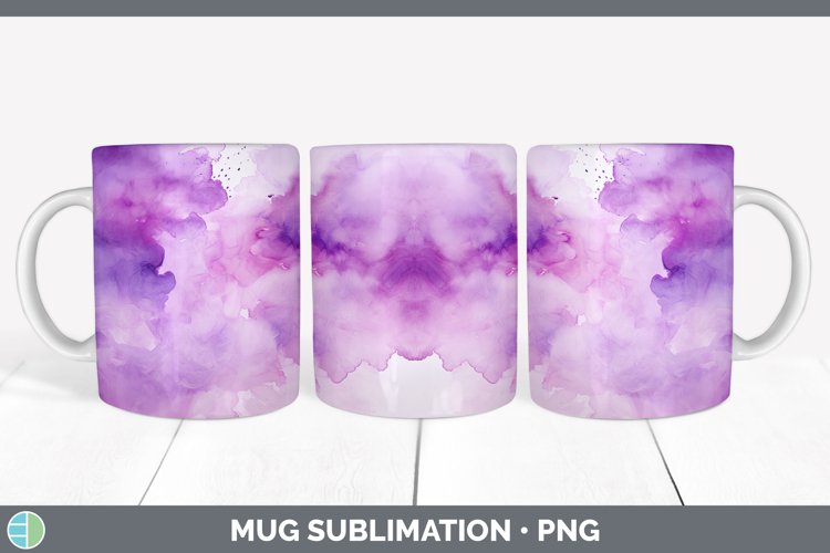 Watercolor Light Purple Mug Wrap Sublimation Coffee Cup Desi