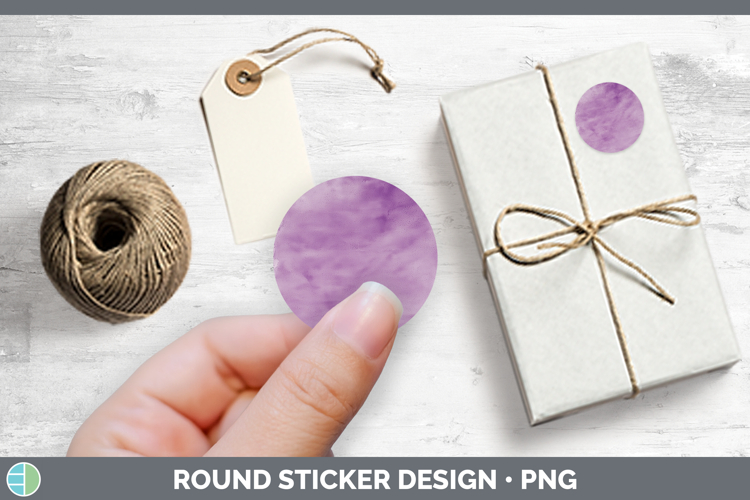 Watercolor Light Purple Stickers | Round Labels Designs