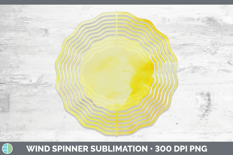 Watercolor Light Yellow Wind Spinner Sublimation Spinner Des