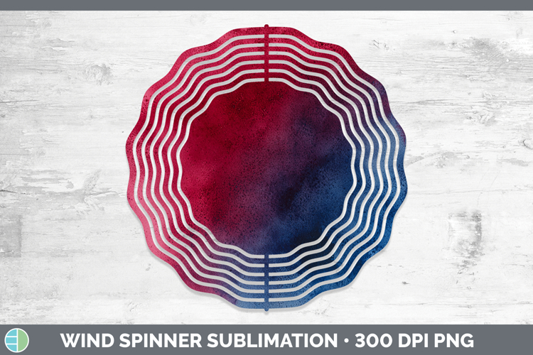 Watercolor Navy Maroon Wind Spinner Sublimation Spinner Desi