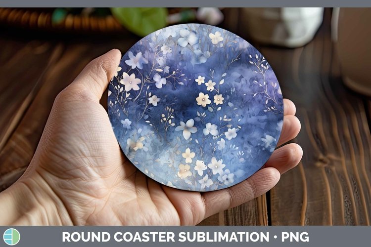 Watercolor Navy Round Coaster Sublimation Coaster Designs