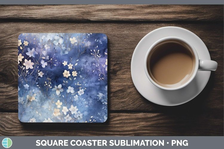Watercolor Navy Square Coaster Sublimation Coaster Designs