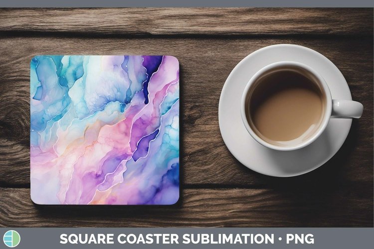 Watercolor Opal Square Coaster Sublimation Coaster Designs