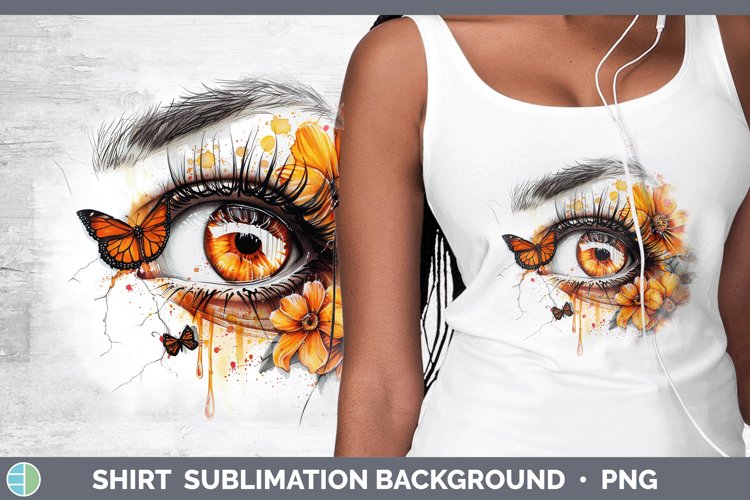Watercolor Orange Eye Shirt Sublimation Sublimation Backgrou