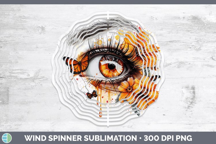 Watercolor Orange Eye Wind Spinner Sublimation Spinner Desig