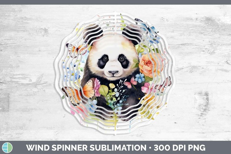 Watercolor Panda Wind Spinner Sublimation Spinner Designs