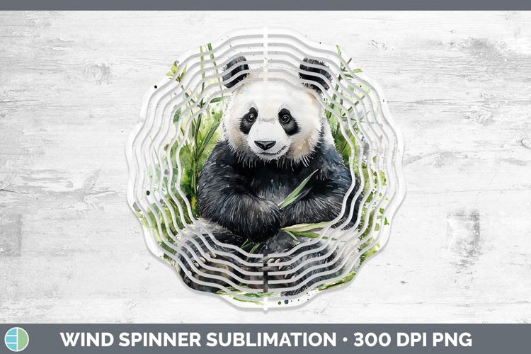 Watercolor Panda Wind Spinner Sublimation Spinner Designs