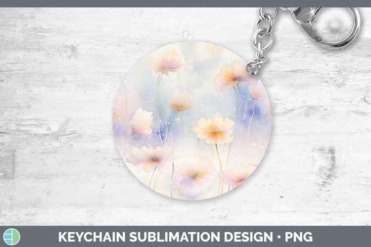 Watercolor Pastel Keychain Sublimation Keyring Designs