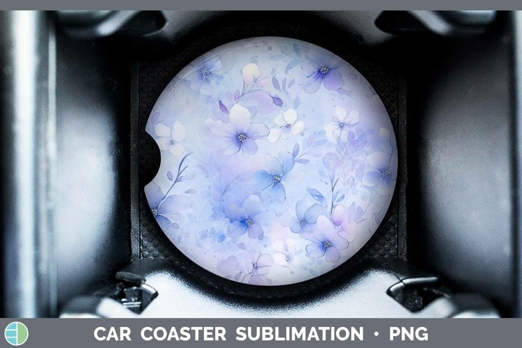 Watercolor Periwinkle Car Coaster Sublimation Coaster Design