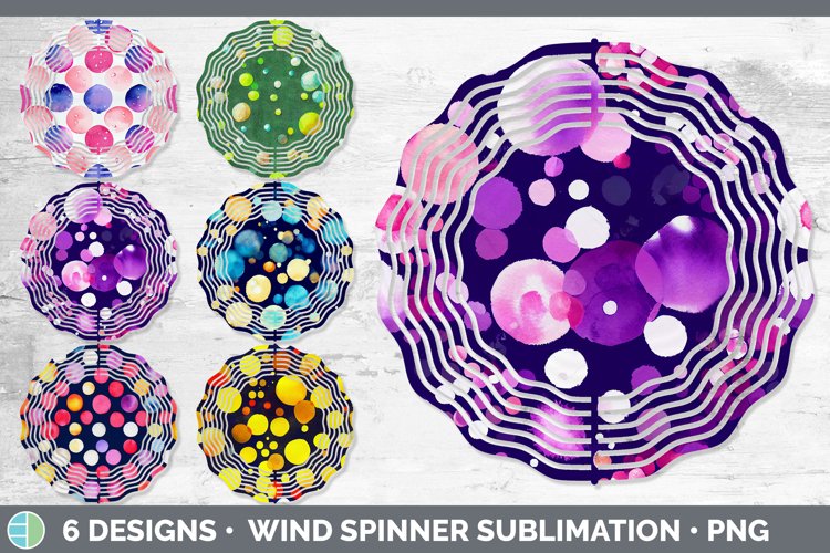 Watercolor Polka Dots Wind Spinner | Sublimation Designs Bun