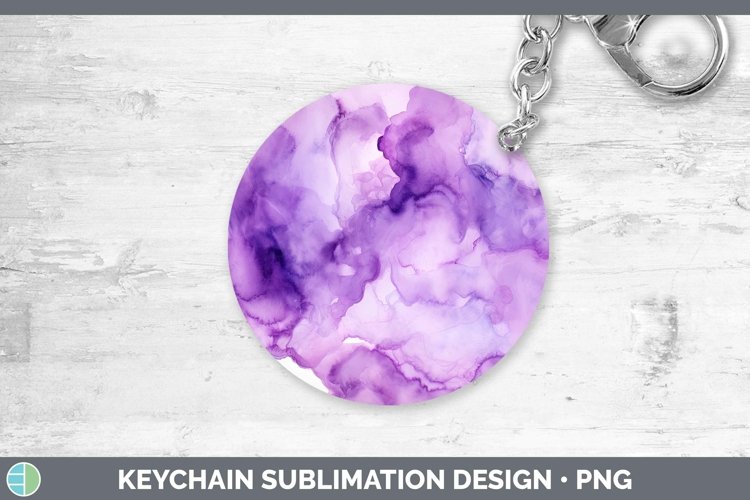 Watercolor Purple Keychain Sublimation Keyring Designs